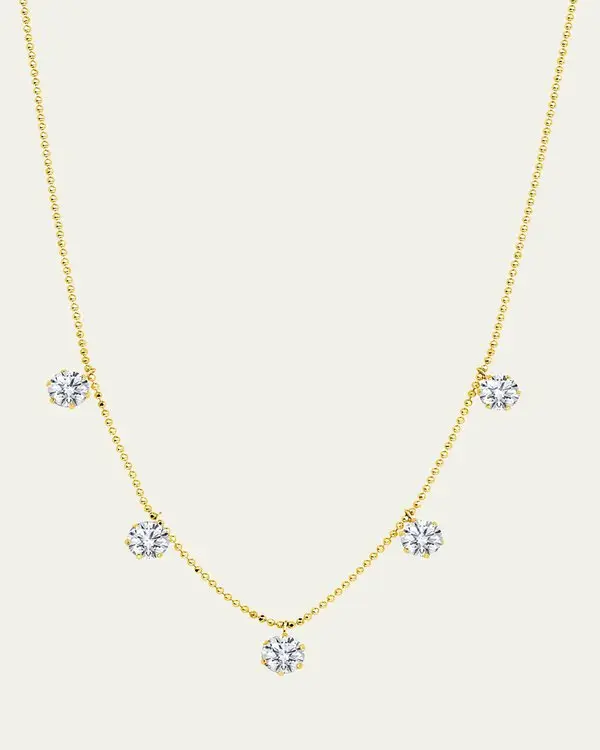 GRAZIELA 18k Yellow Gold Diamond Station Necklace
