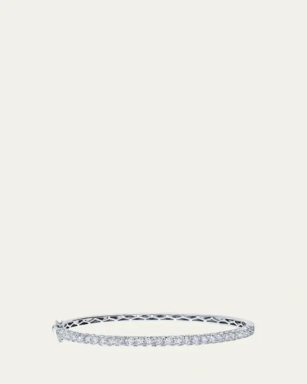 GRAZIELA 18k White Gold Diamond Bangle Bracelet