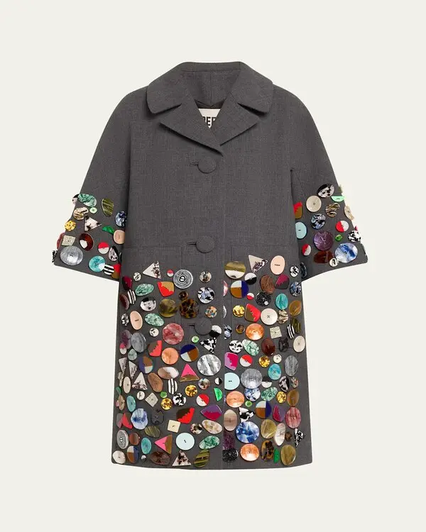 Libertine Memory Vase Buttoned Wool Coat