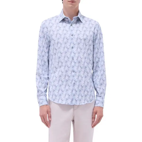Bugatchi Jimmy Ooohcotton® Palm & Guitar Print Button-up Shirt