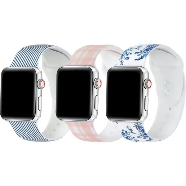 THE POSH TECH 3-pack Printed Silicone Apple Watch Bands - Assorted