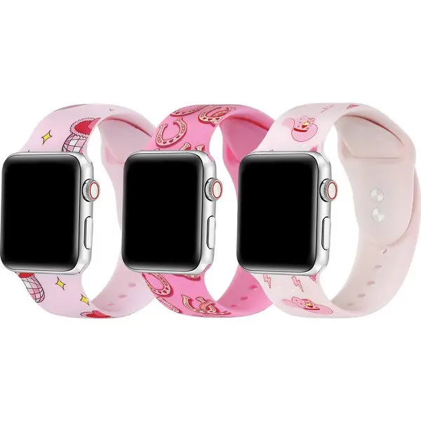 THE POSH TECH Pack Of 3 Silicone Apple Watch® Bands - Pink Assorted