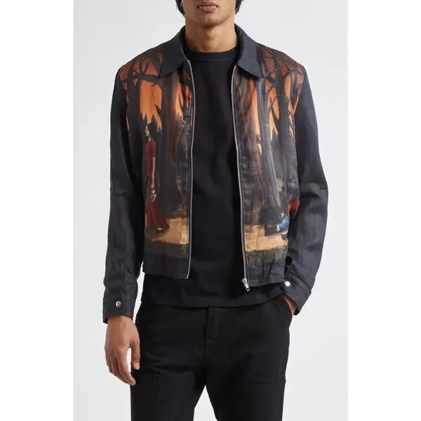 ENDLESS JOY In The Pines Border French Linen Blouson Jacket