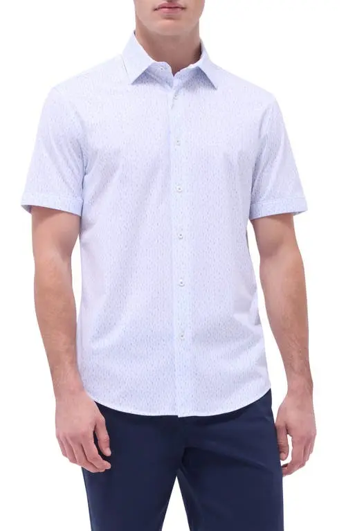 Bugatchi Miles Ooohcotton® Cactus Print Short Sleeve Button-up Shirt