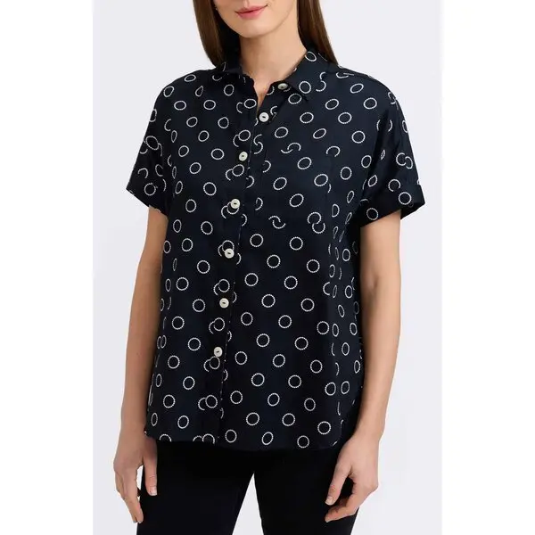 Foxcroft Abigail Printed Cotton Button-up Shirt