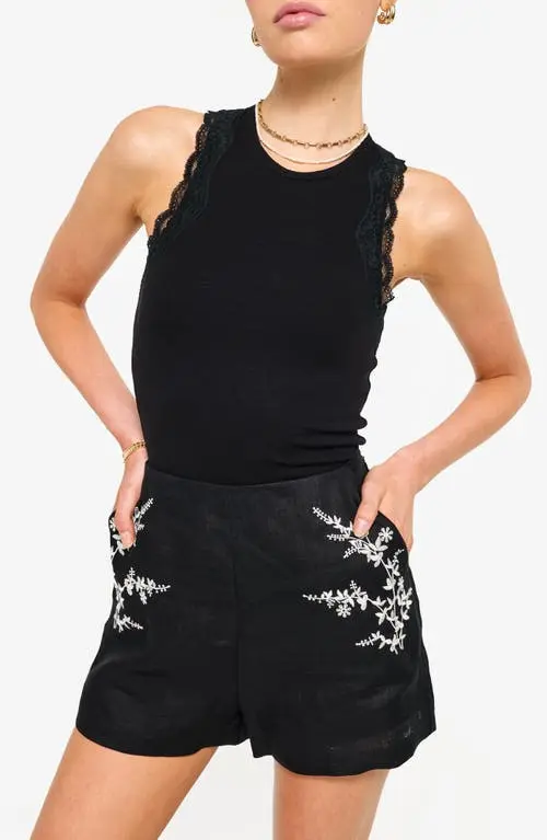 Cami Nyc Rian Lace Rib Tank - Black