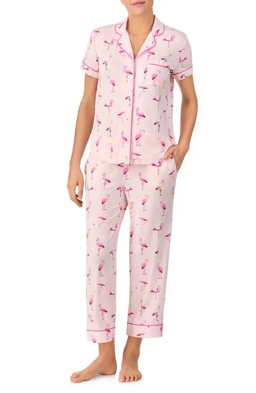 Kate Spade New York Short Sleeve Crop Pajamas - Pink Flamingo