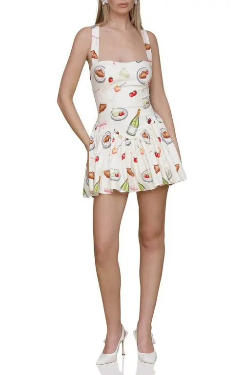 Avec Les Filles Drop Waist Fit & Flare Mini Dress