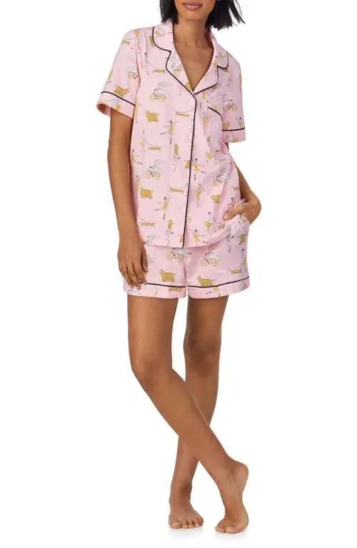 BEDHEAD PAJAMAS Print Stretch Jersey Short Pajamas - Say Yes To Pasta