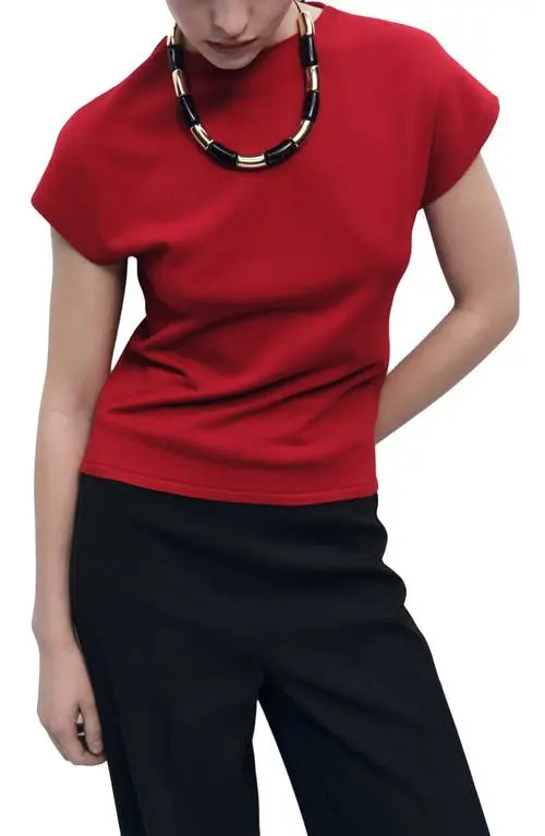 Mango Fine Knit Sleeveless Sweater - Red