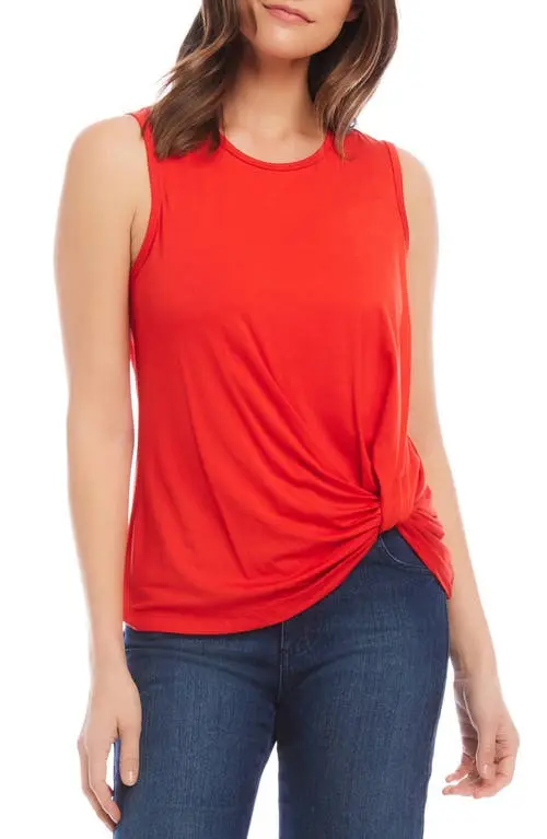 Karen Kane Twist Hem Tank - Orange