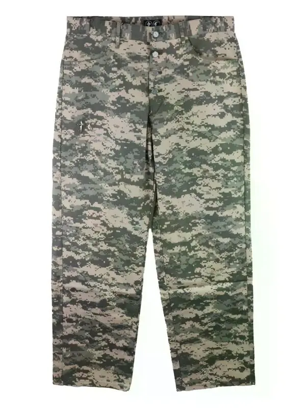 THUG CLUB Camouflage-print Trousers - Grey