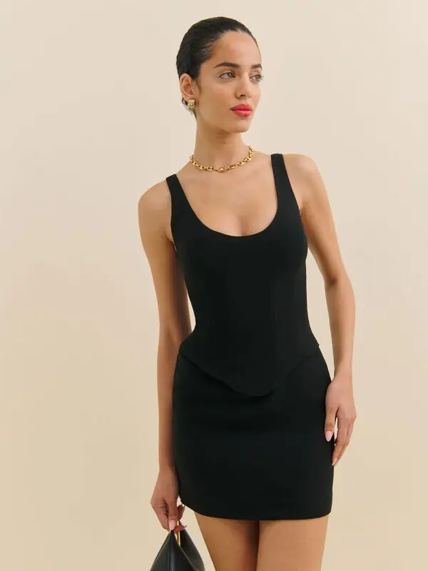 REFORMATION Allen Mini Dress - Black