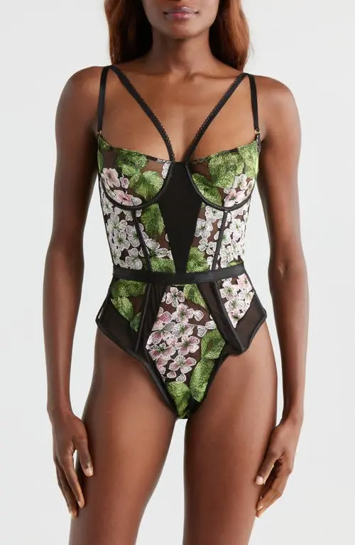 KILO BRAVA Embroidered Underwire Bodysuit