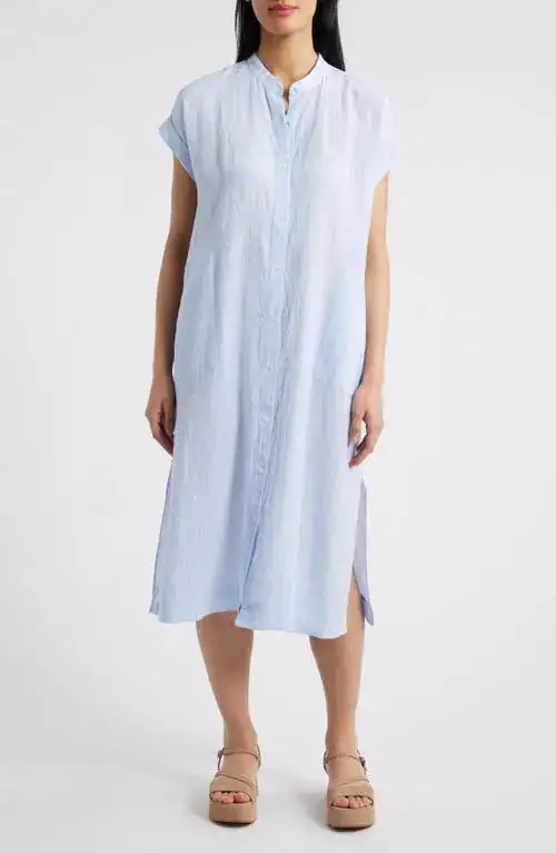 chinese dress ladies Airy Organic Linen Cotton Plaid Dress – Eileen Fisher Renew main image 0