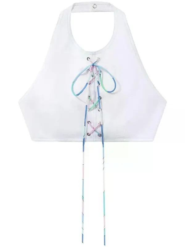 Emilio Pucci Lace-up Halterneck Top