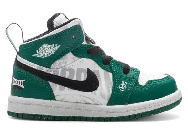 JORDAN 1 Mid Se Overbranded - Pine Green/black/team Orange