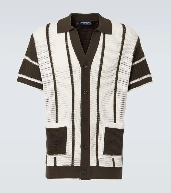 Frescobol Carioca Fabricio Crochet Cotton Cardigan - Brown