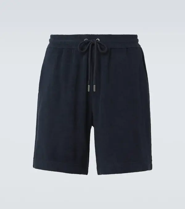 Moncler Cotton Terry Shorts - Blue
