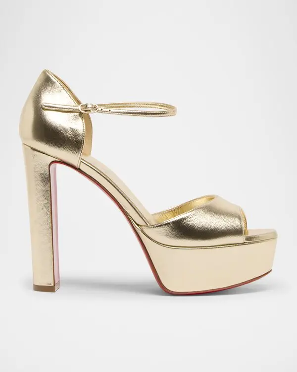 CHRISTIAN LOUBOUTIN Sandaloo Platform Sandals - Gold