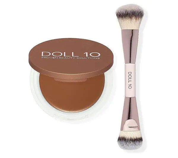 DOLL 10 Serum Cream Bronzer With Double Ended Brush