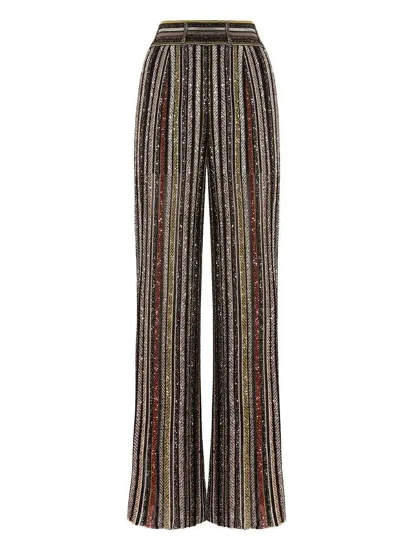 Missoni Striped Lamé Knit Trousers - Multicolour