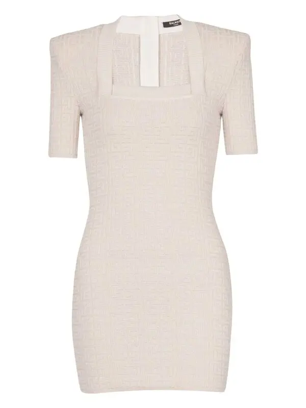 Balmain Short Knit Dress - Beige