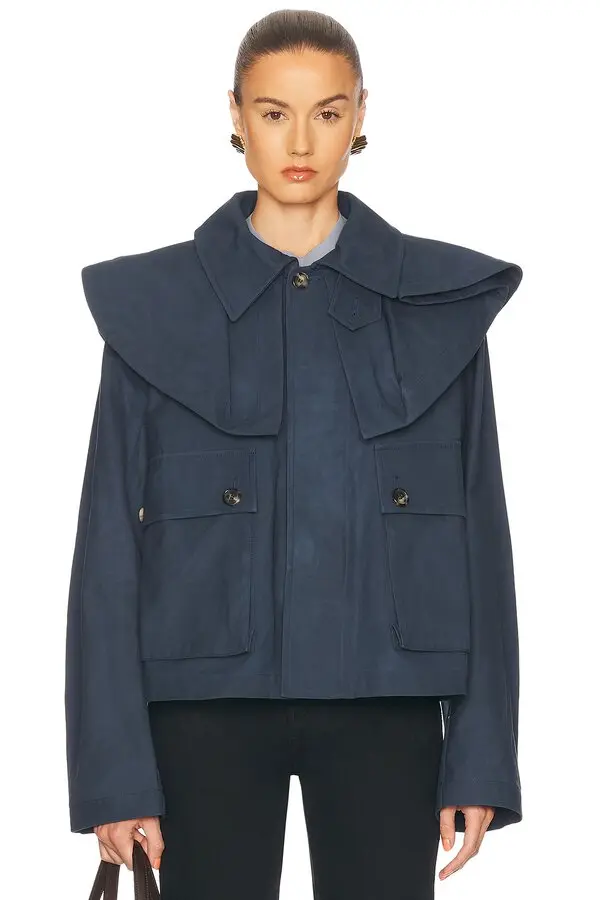 JW Anderson Cropped Trench Jacket - Light Indigo