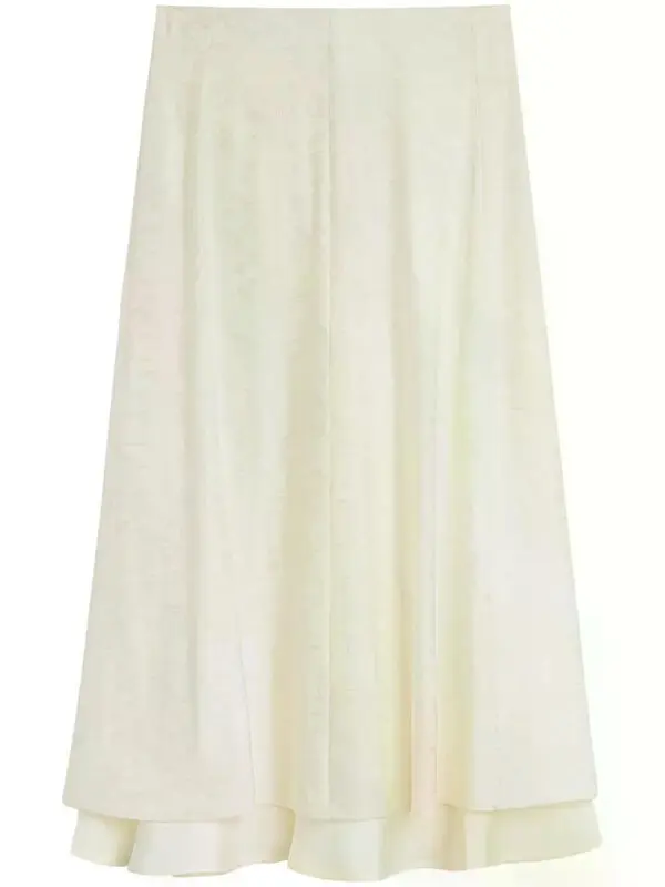 JIL SANDER Floral-jacquard Midi Skirt - White