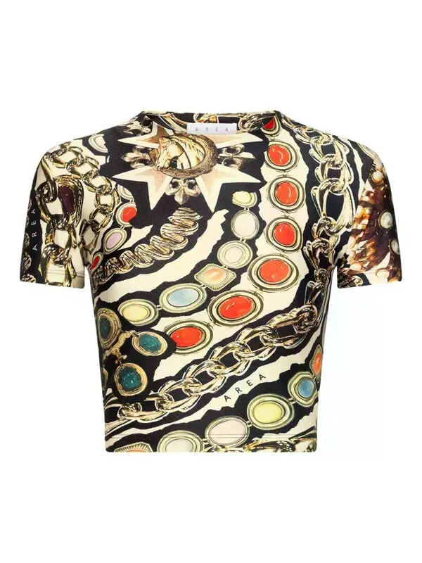 AREA Printed Cropped T-shirt
