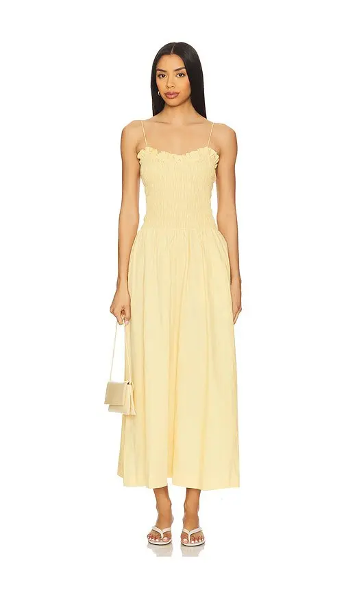 SWF Ruffled Bodice Midi Dress - Mellow Yellow