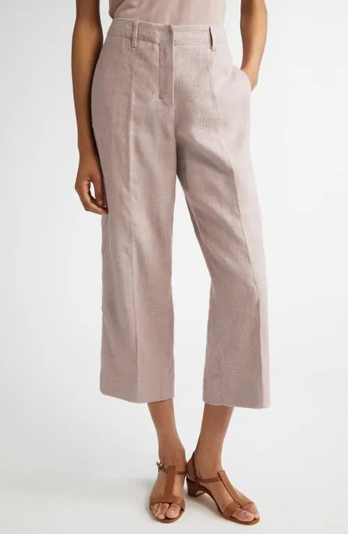Max Mara Marco Stretch Linen & Cotton Crop Pants - Pink