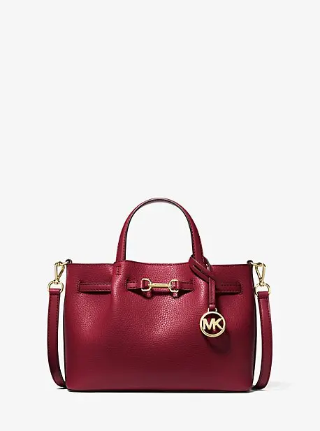 Michael Kors Carson Small Pebbled Leather Satchel - Red