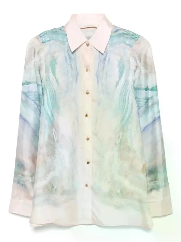 Zimmermann The Illuminate Graphic Print Shirt - Blue