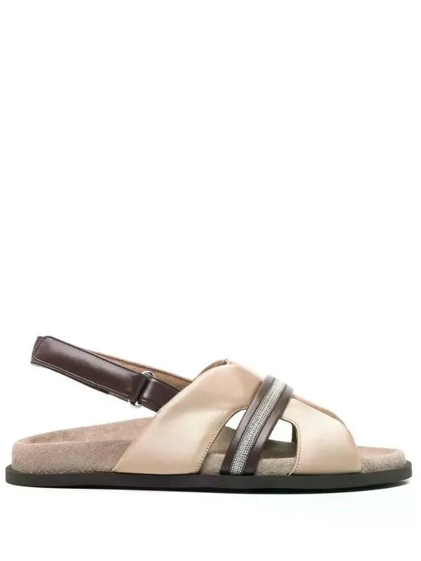 Peserico Punto Lace Sandals - Brown