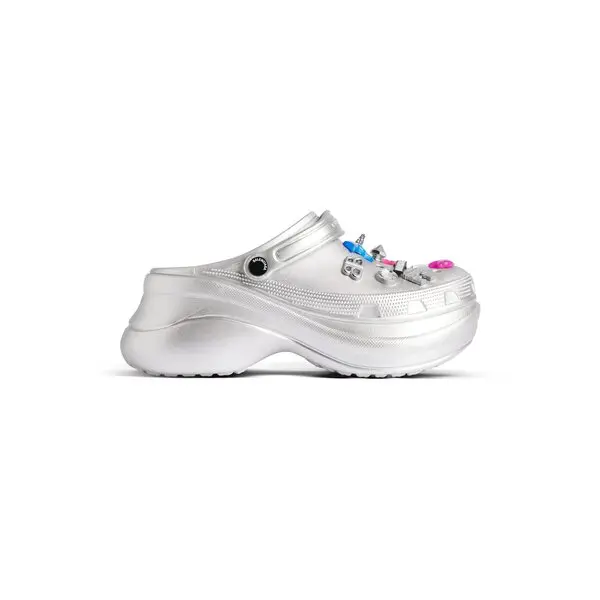 Balenciaga Crocs™ Mule With Jibbitz™ Charms - Silver