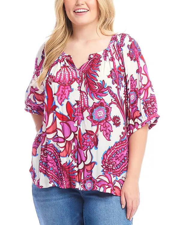 Karen Kane Paisley Blouse - Print