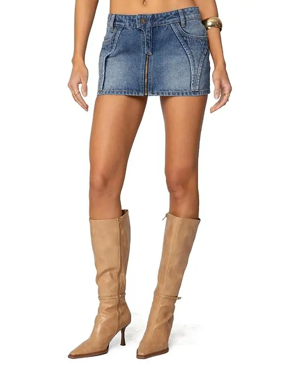 EDIKTED Anne Denim Mini Skirt
