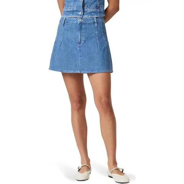 MAVI Stripe A-line Mini Denim Skirt