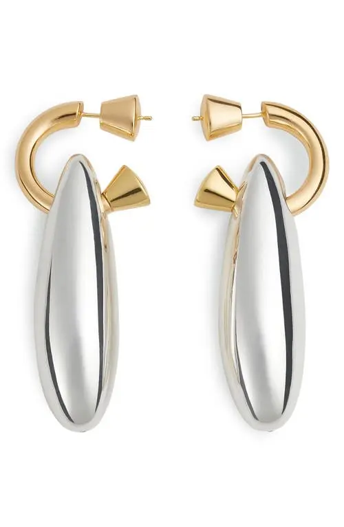 Bottega Veneta Large Ellipse Drop Huggie Hoop Earrings