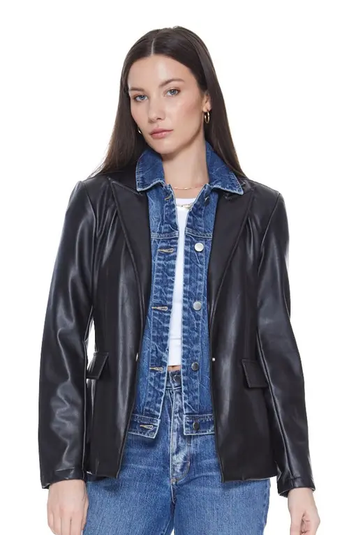 BLUE REVIVAL Helen Unreal Leather Blazer