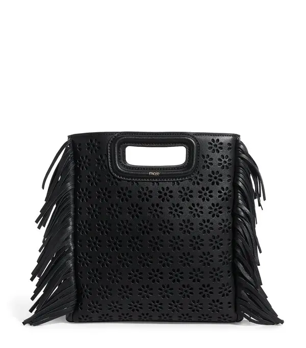 Maje Perforated Leather M Top Handle Bag
