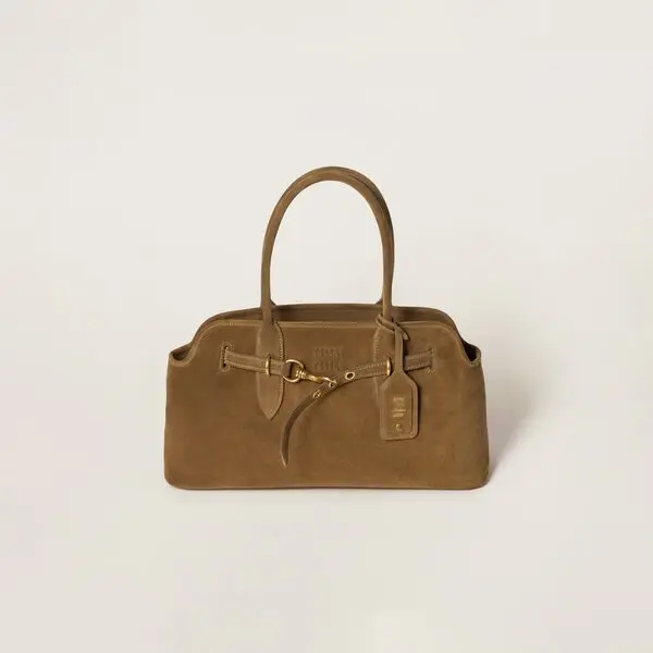 Miu Miu Aventure Suede Bag - Olive Green