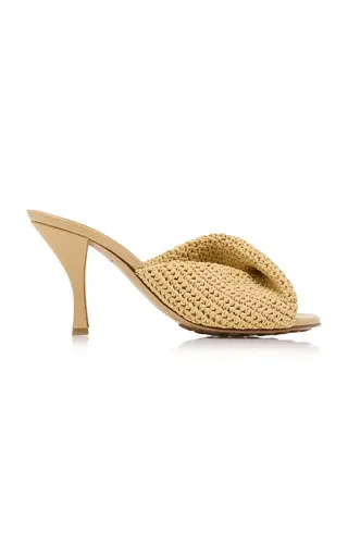 Bottega Veneta Blink Crocheted Raffia Mules - Neutral