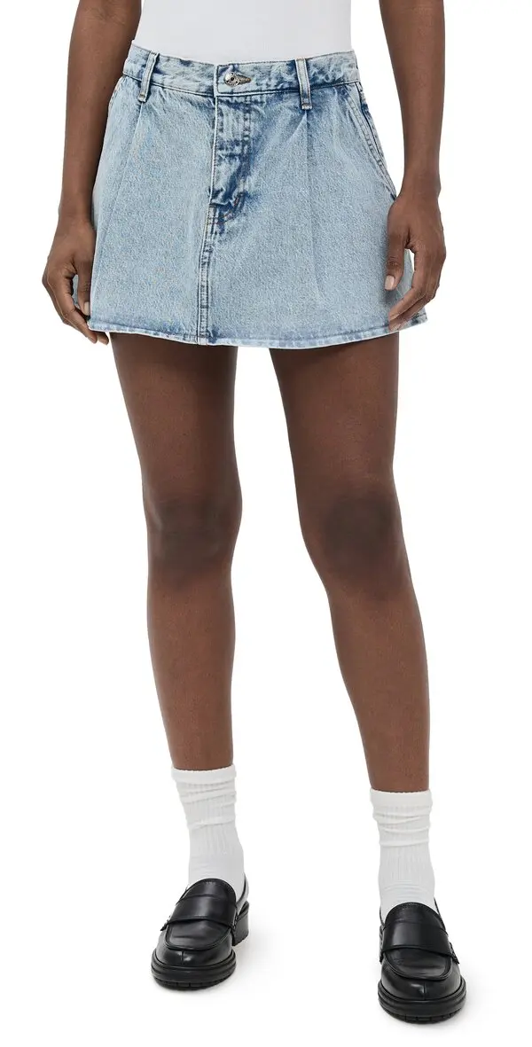 FRAME Pleated Denim Skirt - Outlaw