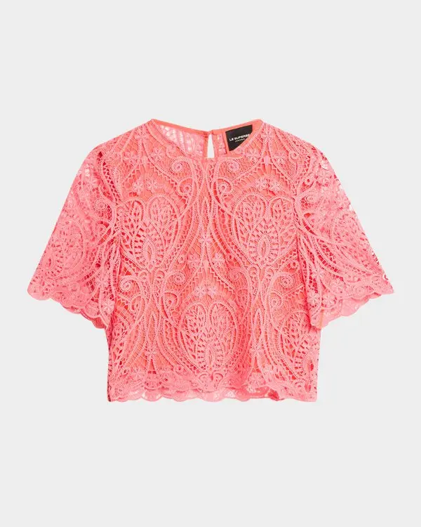 Le Superbe Rosey Lace Tee