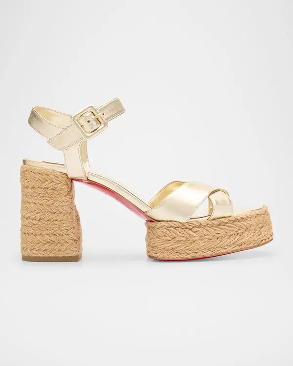 CHRISTIAN LOUBOUTIN Calakala Platform Sandals - Gold
