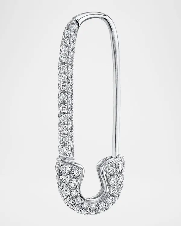 ANITA KO 18k Diamond Safety Pin Earring - White Gold