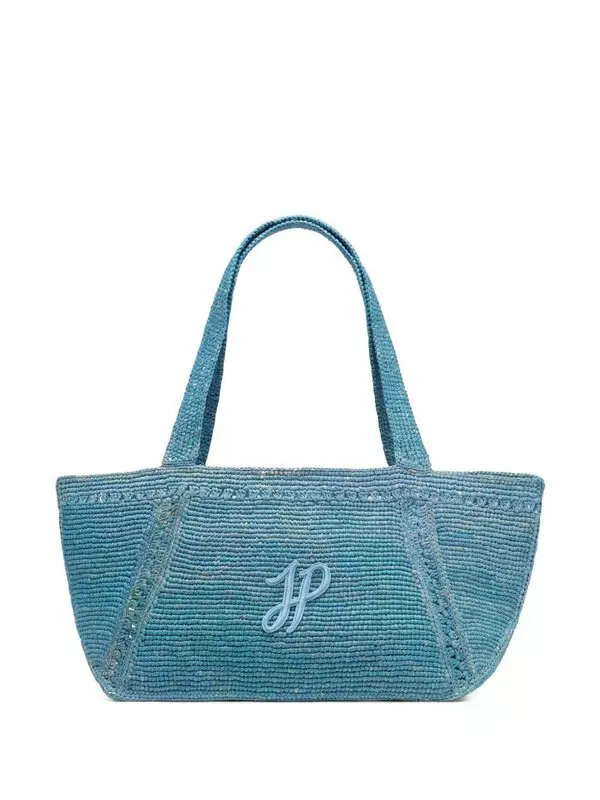 Patou Large Jp Monogram Trapeze-design Tote Bag - Blue