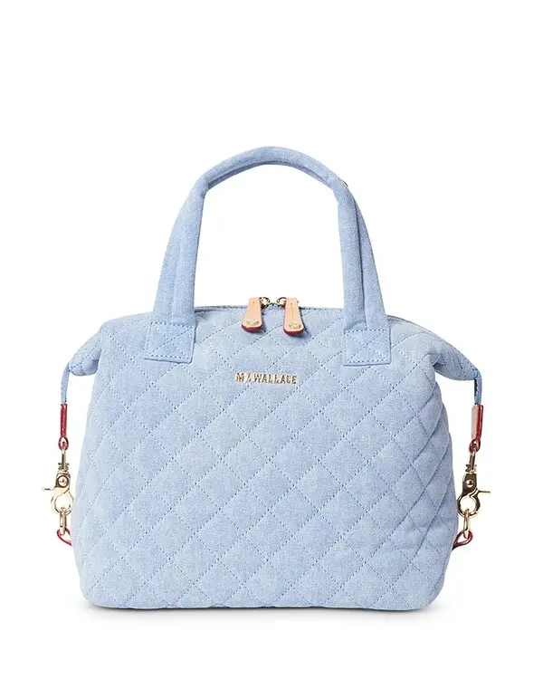 Mz Wallace Denim Small Sutton Deluxe Bag - Light Denim/silver